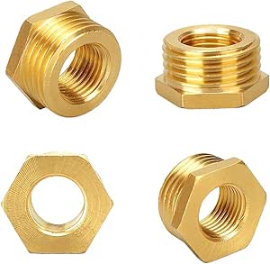 Amazon.com: 4PCS Brass Hex Bushing Reducer Pipe Fitting F-to-M Threaded ...
