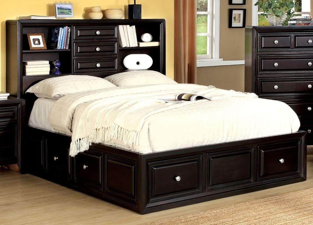 Amazon.com: Yorkville Espresso Queen Platform Bookcase Bed: Home & Kitchen