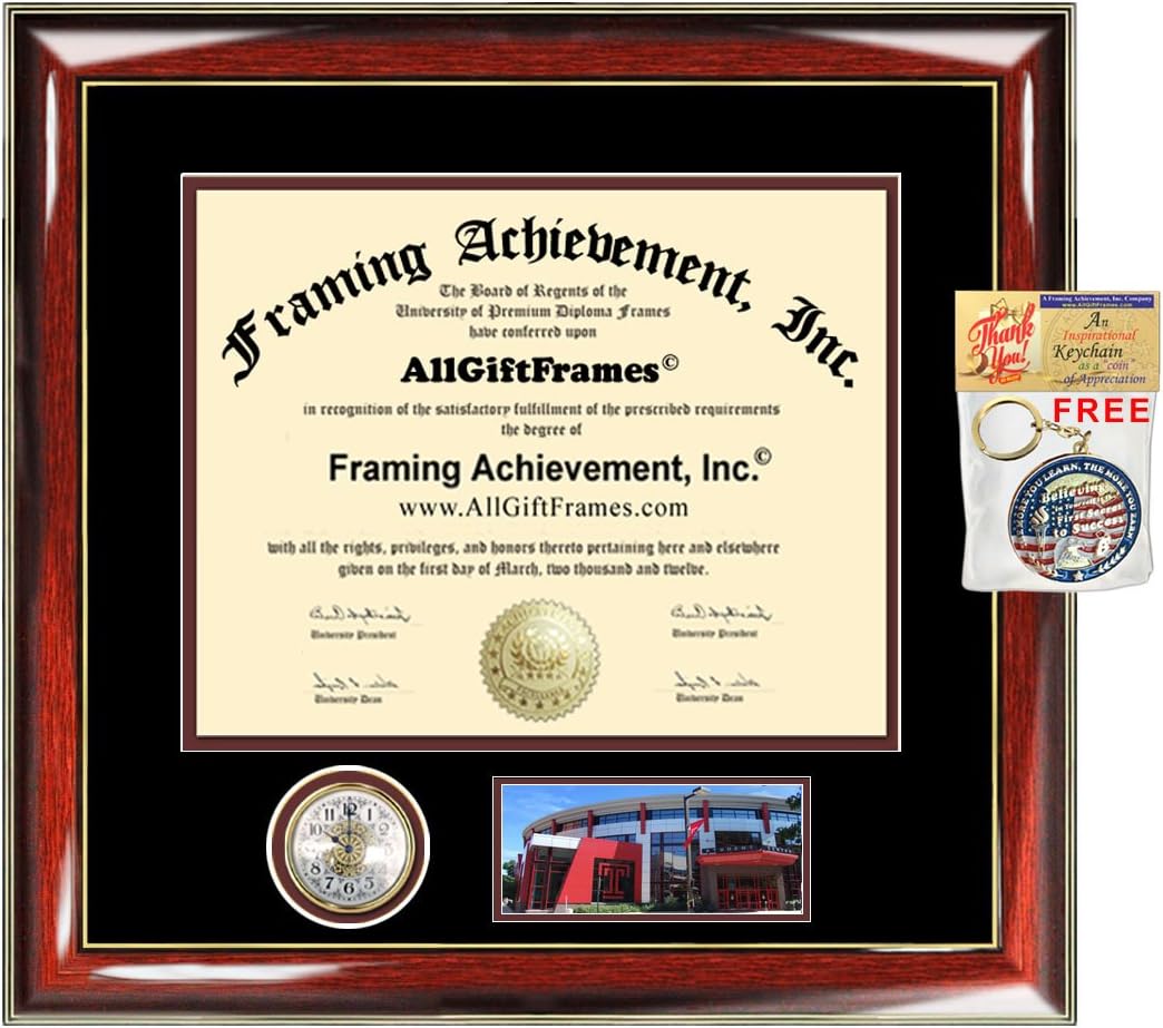 Temple University Diploma Frame Premier Clock with Campus Picture ...
