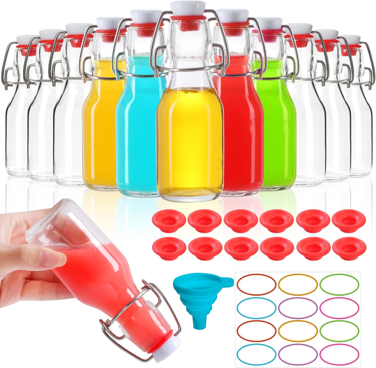 Amazon.com: EkkoVla 12 Pack 4 oz Swing Top Glass Bottles, Flip Top ...