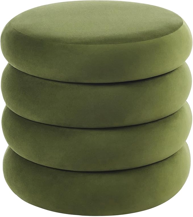 Amazon.com: Flouki 20.1'' Storage Ottoman Round, Velvet Pouf Ottoman ...