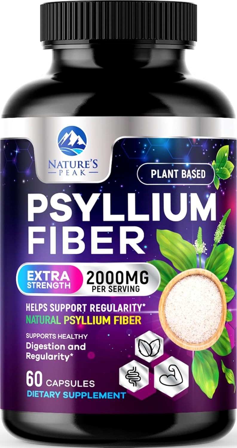 Amazon.com: Psyllium Husk Fiber Supplement 1500mg - Vegan Prebiotic ...