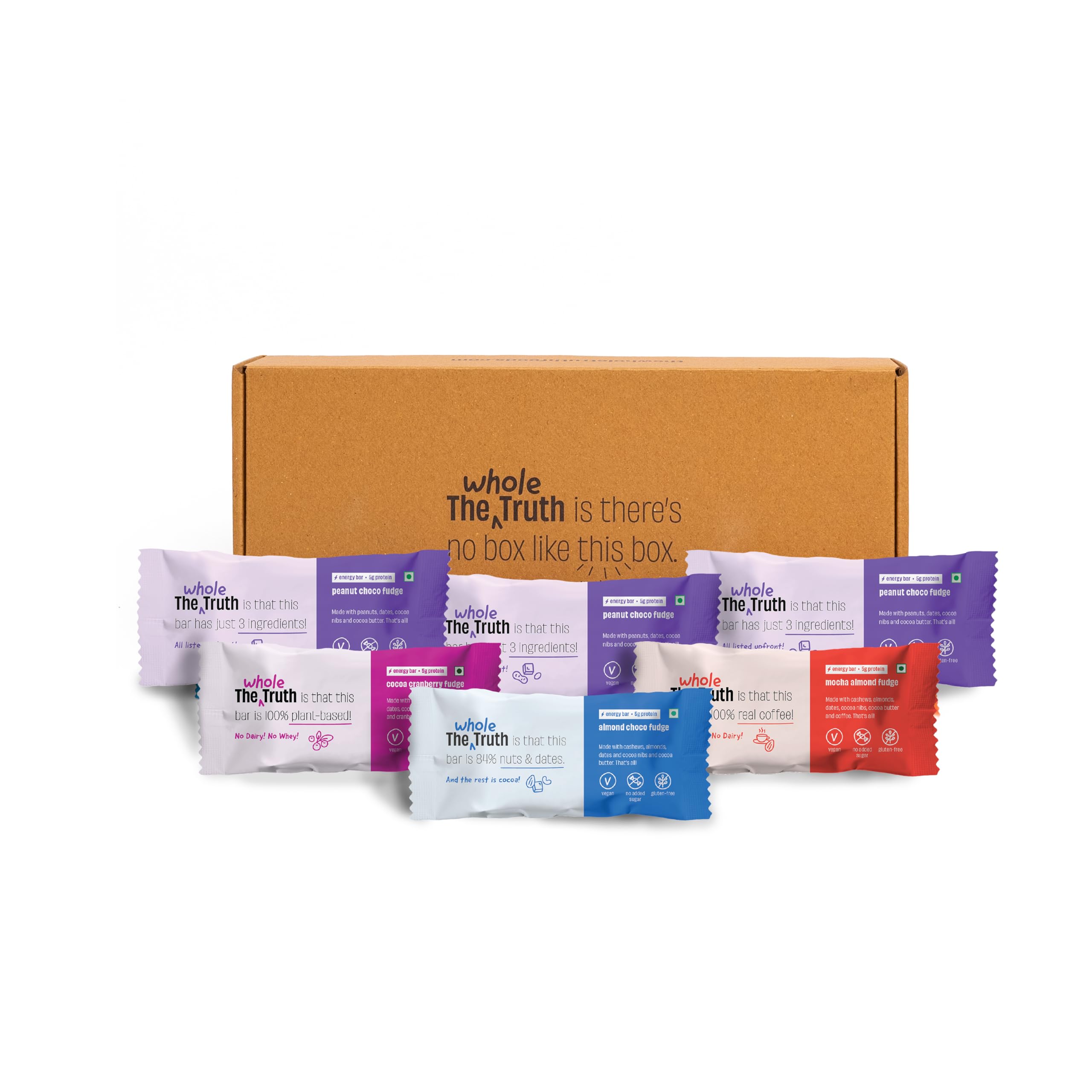 The Whole Truth - Energy Bars | All-in-One | Pack of 6 x 40g | Dairy ...