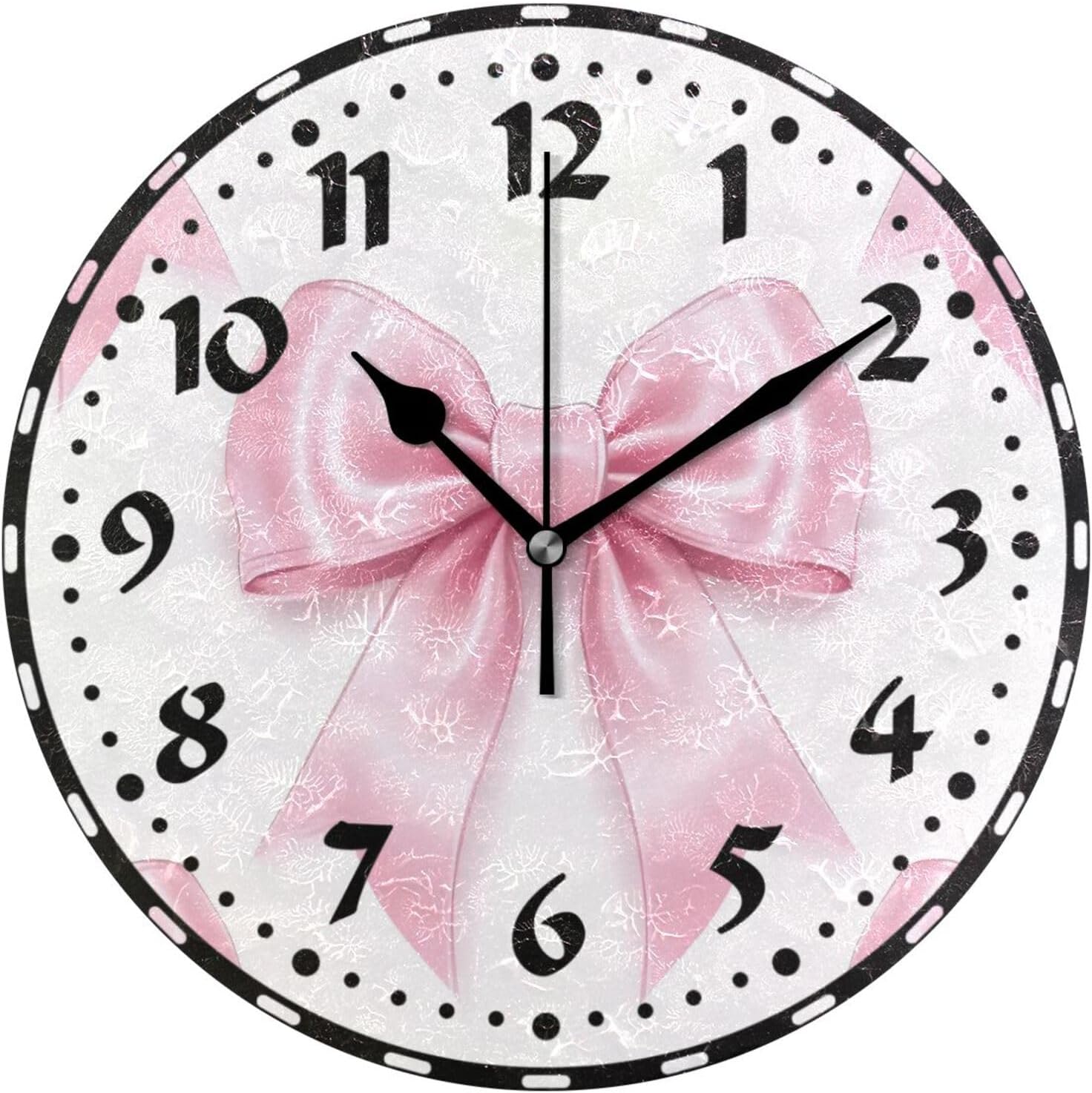 Amazon.com: Msyxl Ribbon Bows Wall Clock, Silent Non Ticking 10 Inch ...