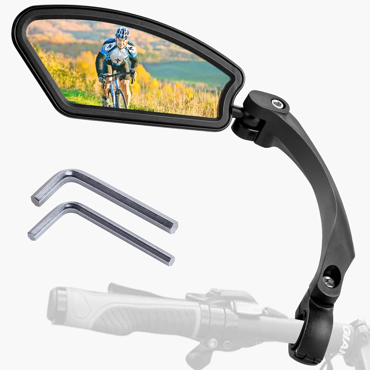 Amazon.com: New Bike Mirror Handlebar Mount, Adjustable Rotatable Bike Rear View Mirror with HD ...