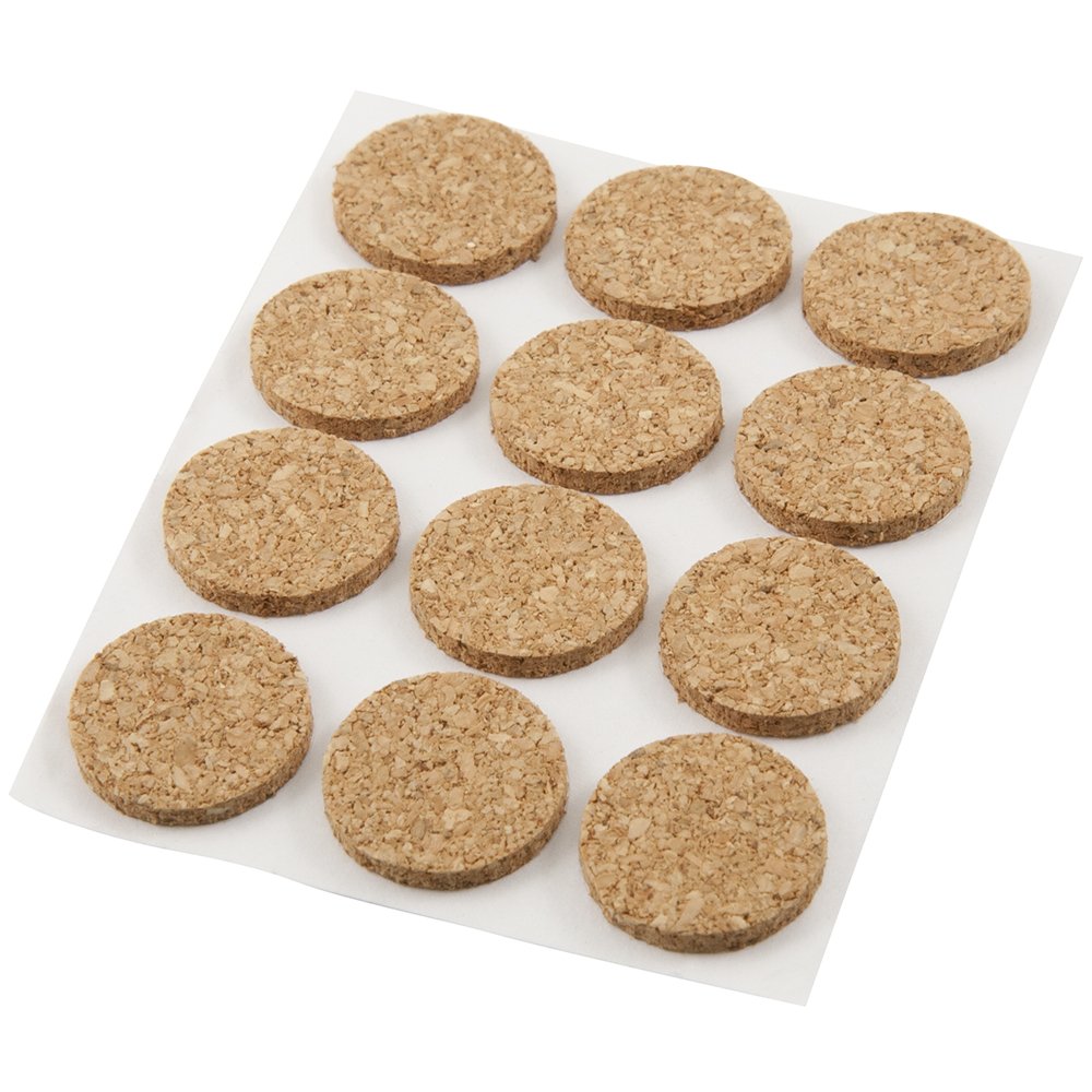 Soft Touch 4074095N 9/16" Round Tan Self Stick Cork Disks 12 Piece Set ...