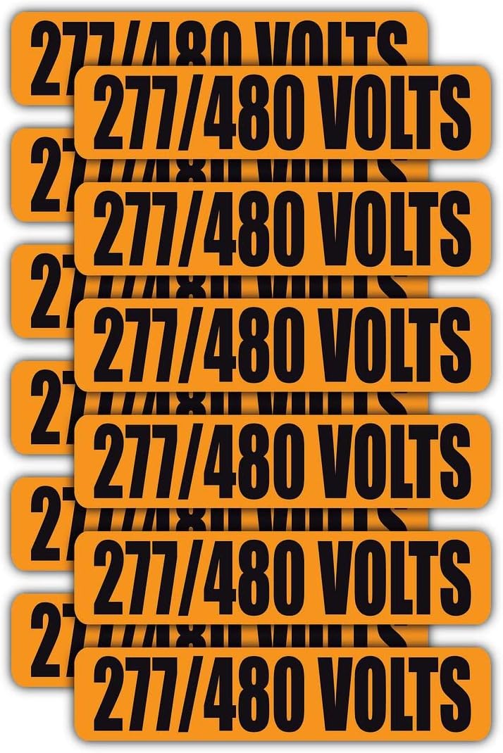 Amazon.com: 277-480 Volts Voltage & Conduit Markers | Stickers | Decals ...