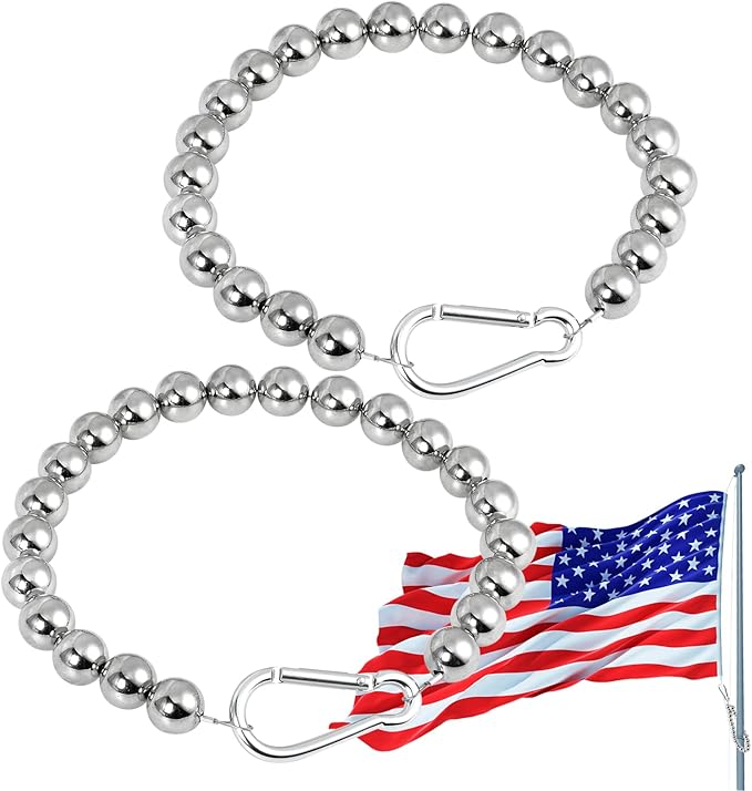 Amazon.com : Elesunory 2 Pieces Flagpole Beaded Retainer Rings, Beaded ...