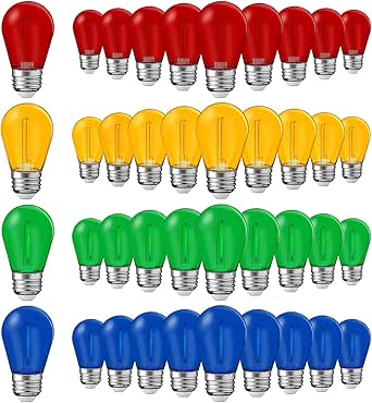 PJPSAA 48 Pcs Christmas Colored LED String Light Bulbs Plastic ...