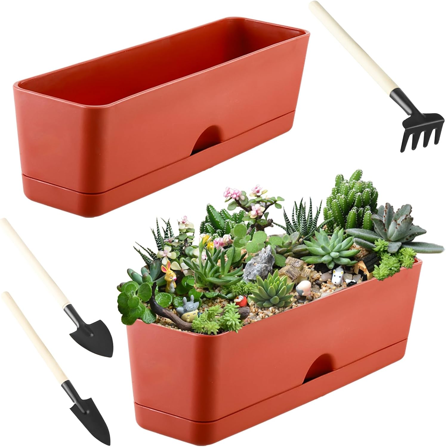 Amazon.com : 2-Pack Large Window Boxes Planters 16 Inch Rectangle Plant ...