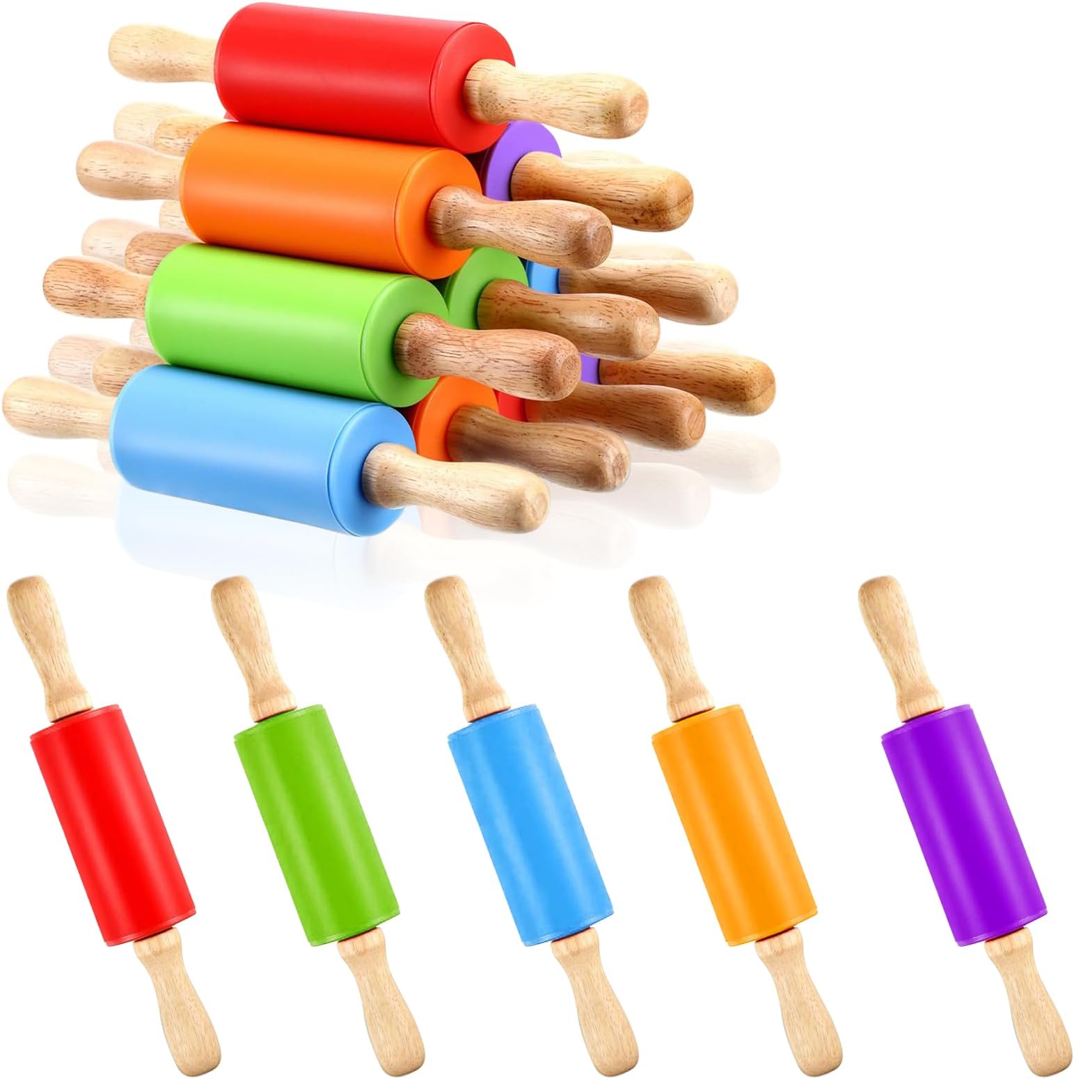 Amazon.com: Faxco 4 Pack Mini Rolling Pin for Kids, 9 Inch Plastic ...