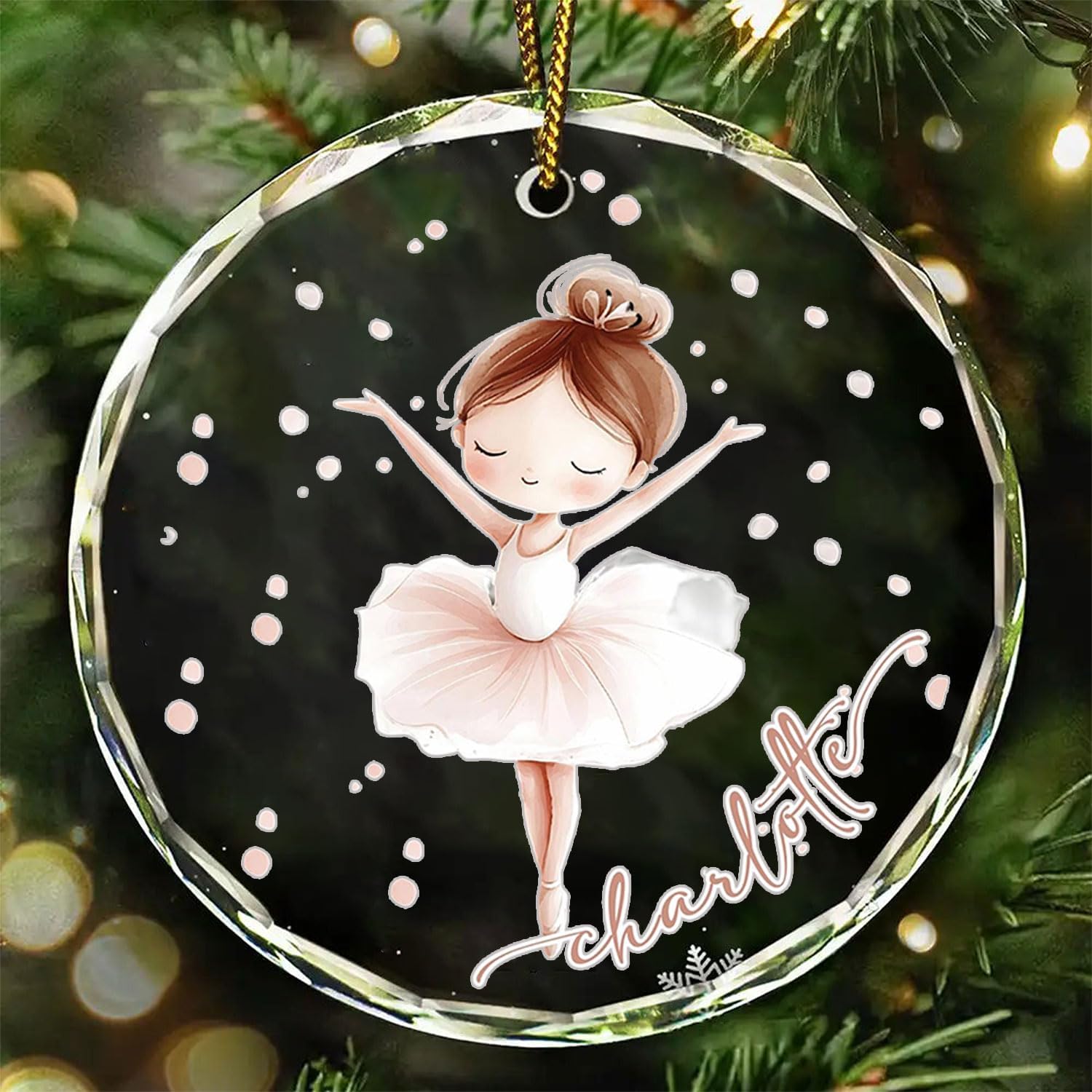 Amazon.com: LOVELYPOD Personalized Ballerina Ornament, Custom Glass ...