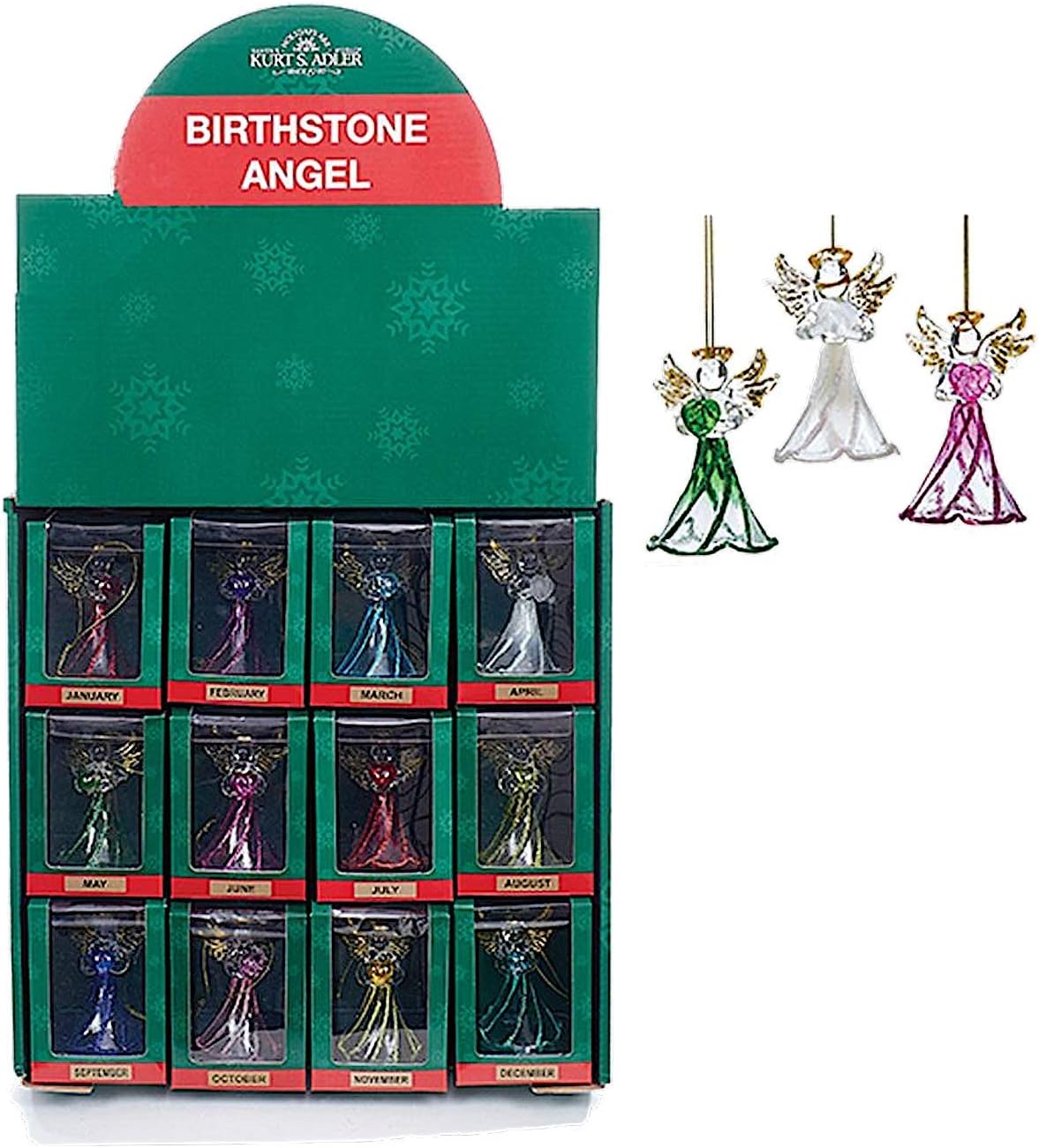 Amazon.com: Glass Birthstone Angel Ornament 12 Assorted : Home & Kitchen