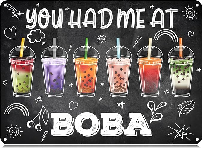 Amazon.com: You Hate Me At Boba Tea Metal Tin Signs Funny Vintage Tin ...
