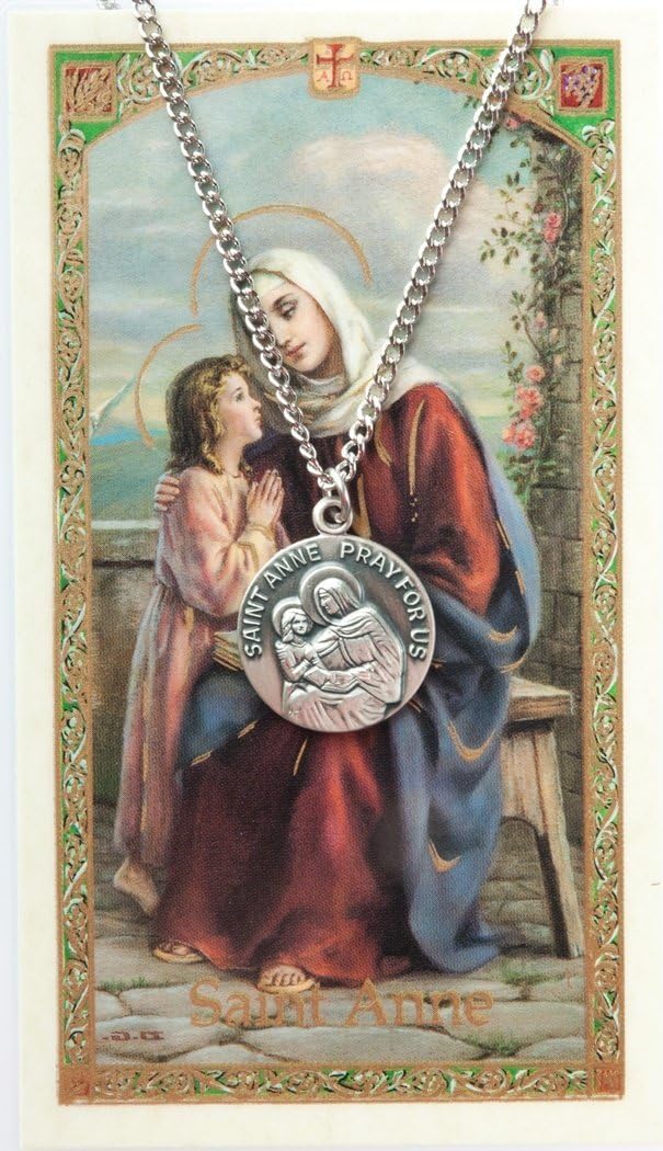 Amazon.com: Patron and Protector Medals Pewter Saint St Anne Medal with ...