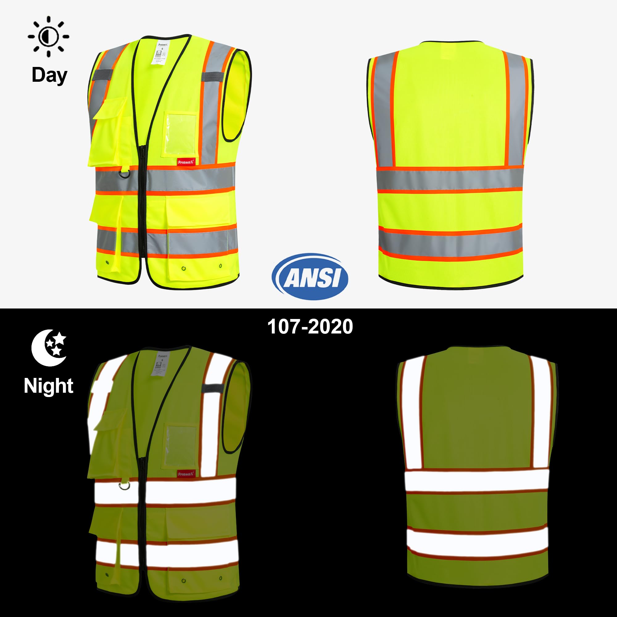 Snapklik.com : 9 Pockets Safety Vest For Men Women High Visibility ...
