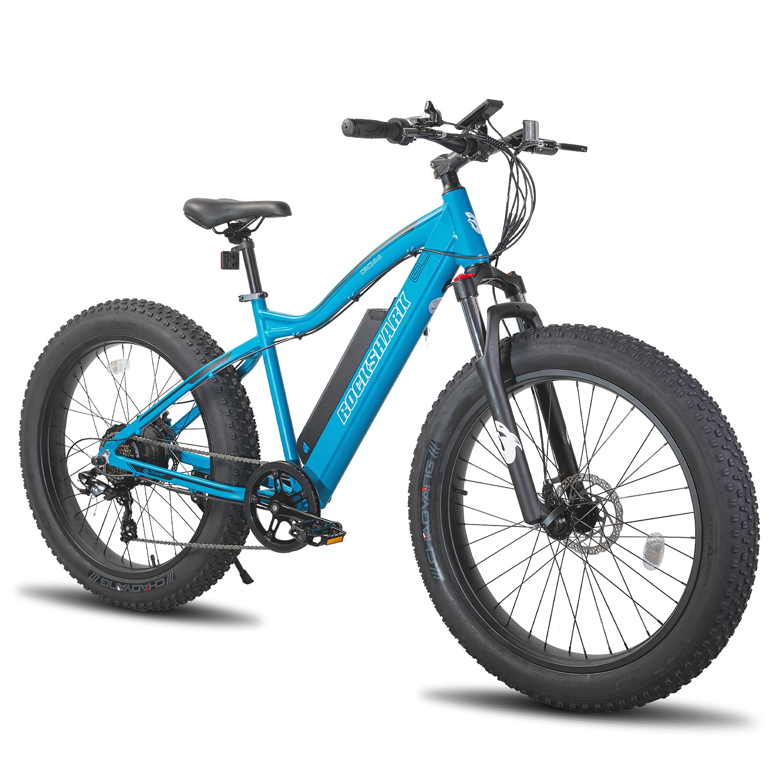 Buy ROCKSHARK 26” Fat Tire Aluminum Mountain Electric Bike with 500W ...