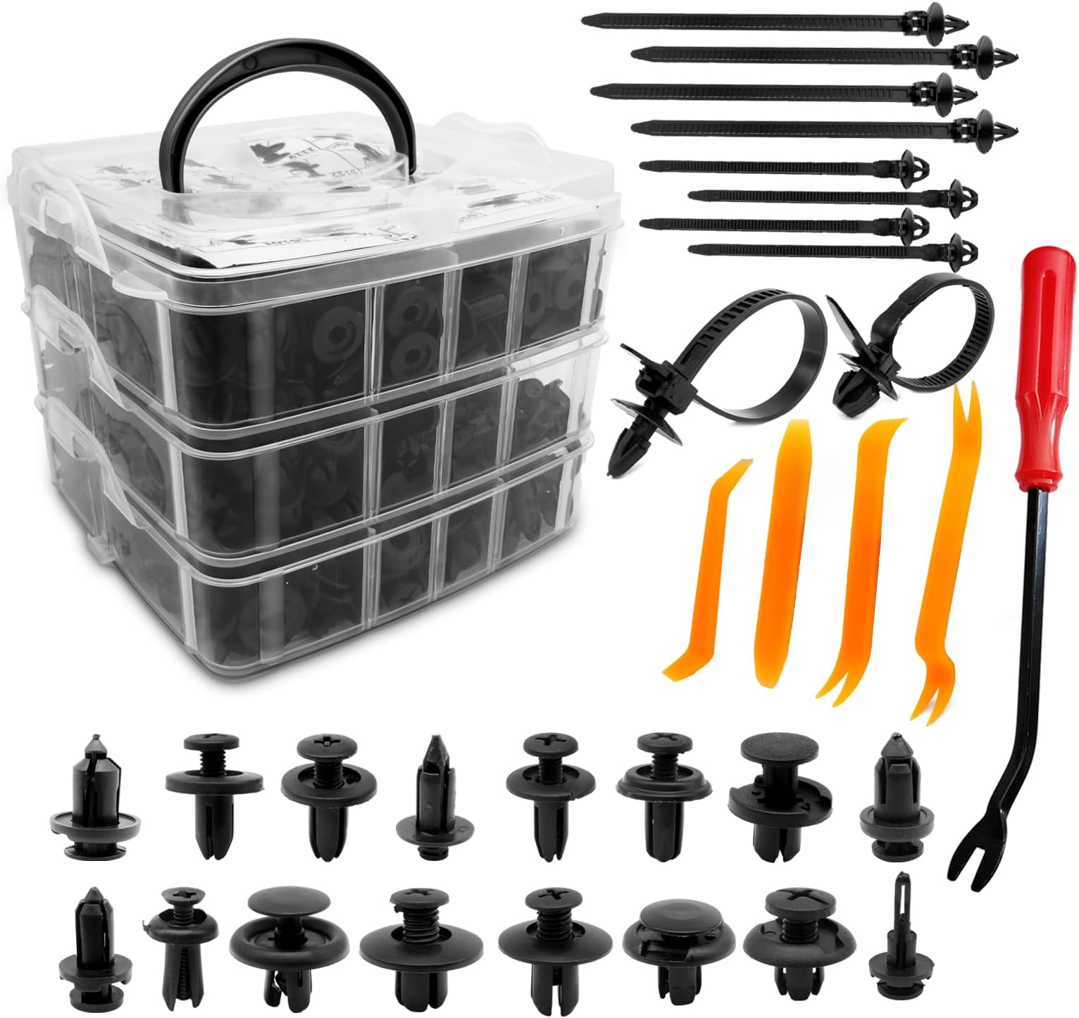 Amazon.com: 635PCS Auto Fasteners Car Push Retainer Clips Nylon Bumper ...