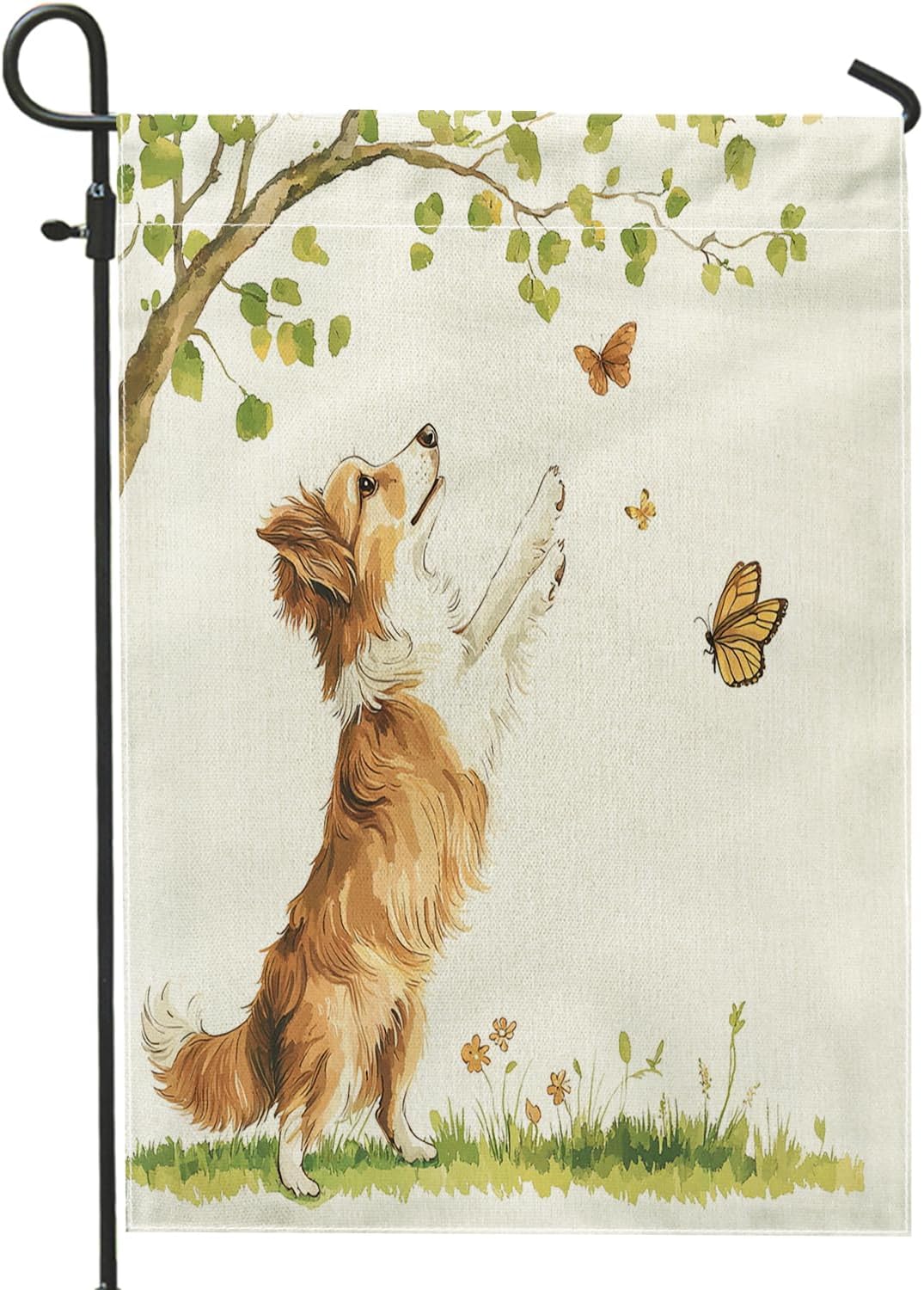 Amazon.com : Spring Rough Collie Dog Front Yard Backyard Burlap ...