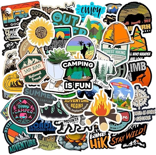 Amazon.com: 100 Pcs Outdoor Adventure Stickers Wilderness Nature ...