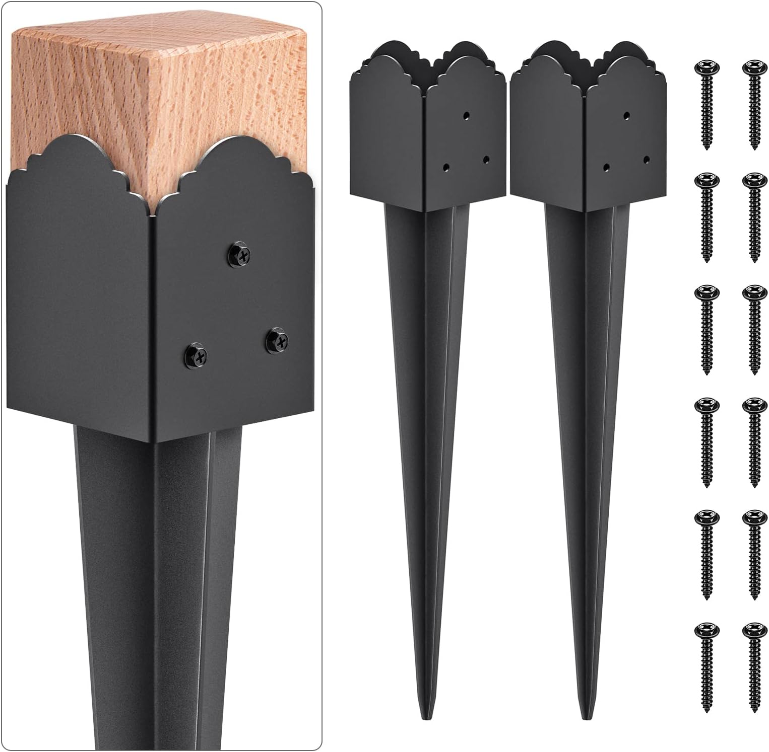 Amazon.com : TIyneayle 6 Pack 4x4 Fence Post Anchor Ground Spike ...