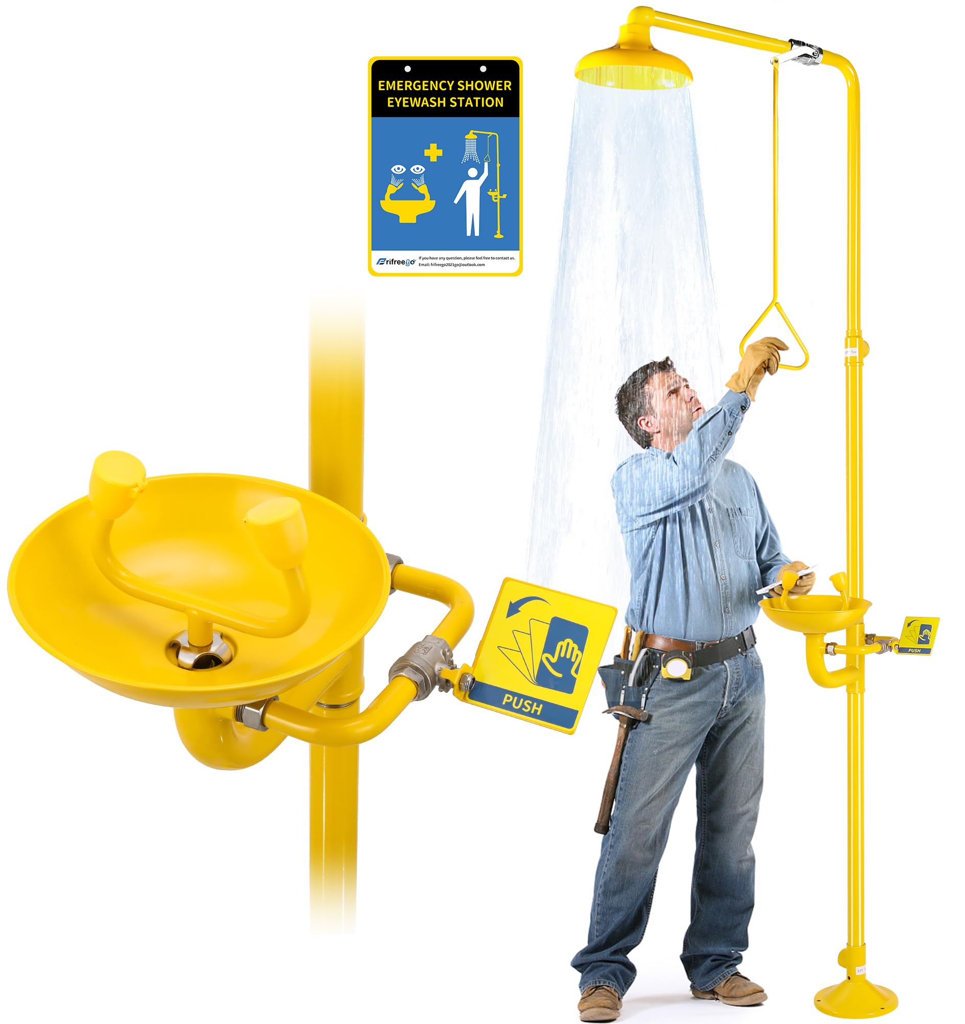 Eye Wash Station Emergency Shower Eyewash Shower Station Eye Washing ...