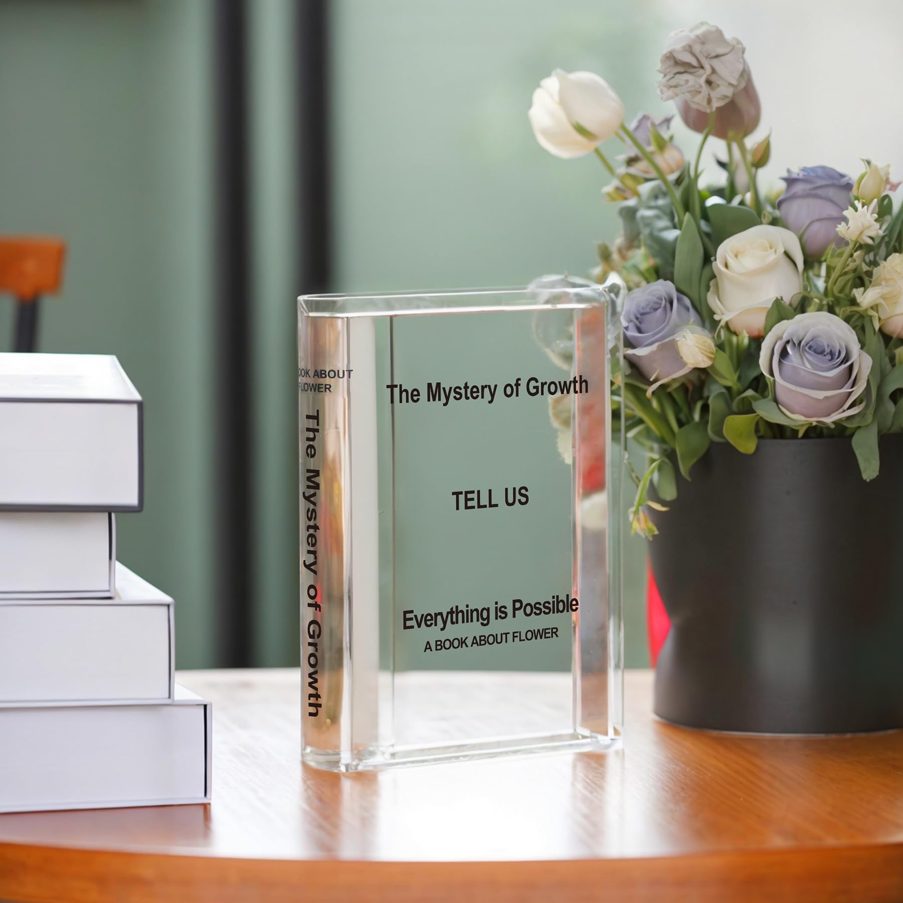 Amazon.com: Skywin Acrylic Book Vase Clear - Acrylic Vases for Flowers ...