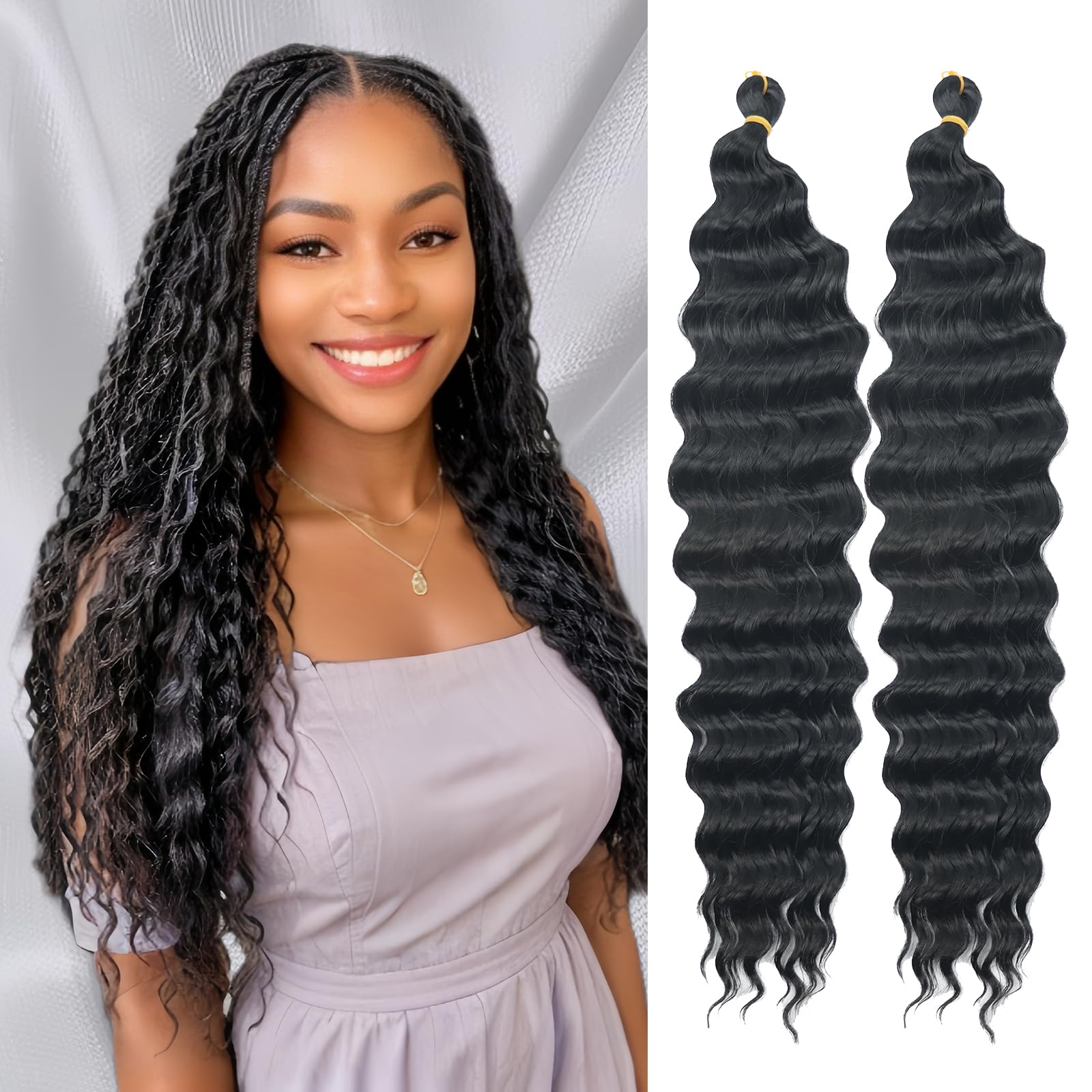 Snapklik.com : Deep Wave Crochet Hair - 18Inch, 2 Packs, Pre-Stretched ...
