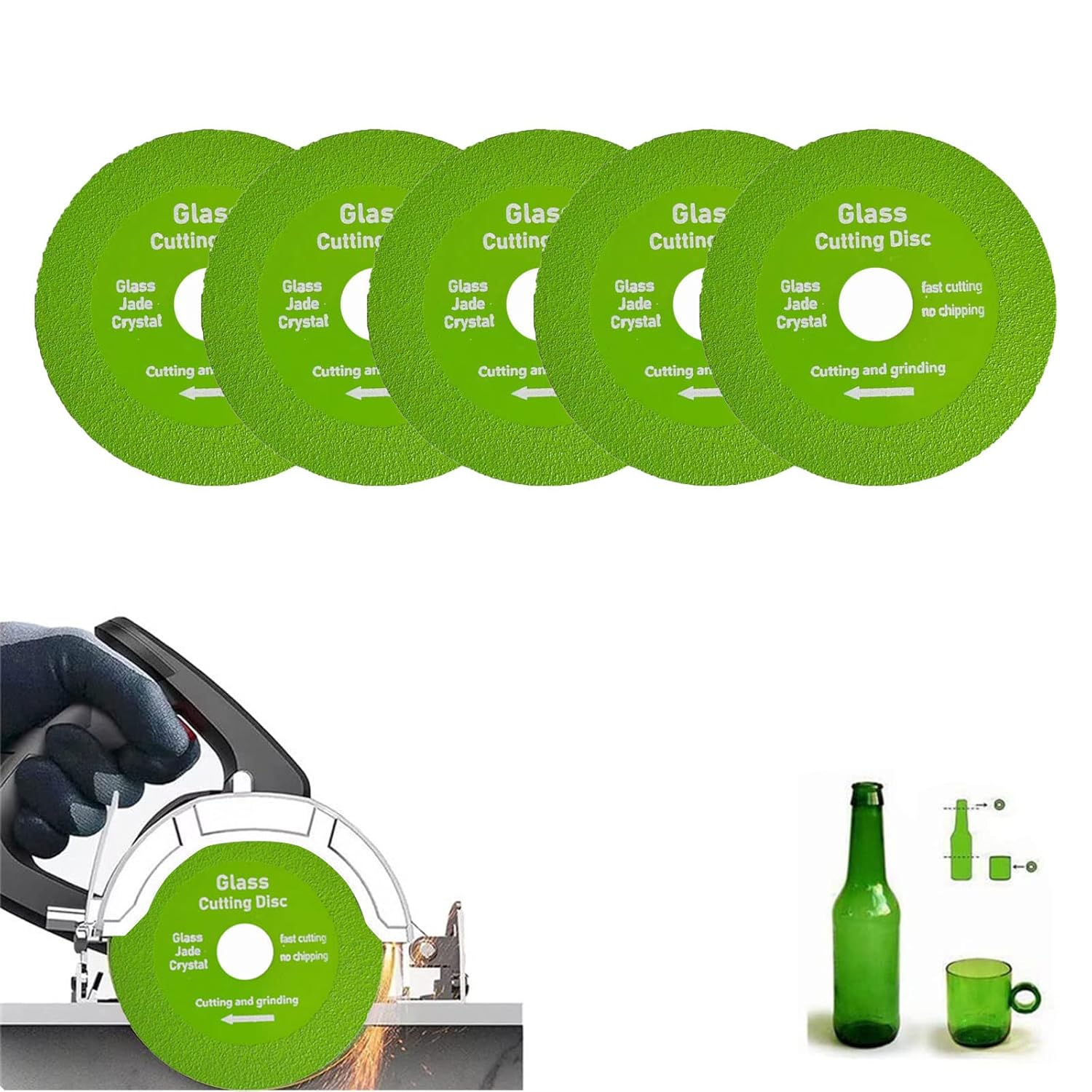 5PCS Glass Cutting Disc, Diamond Cutting Wheel for Glass and Ceramics ...