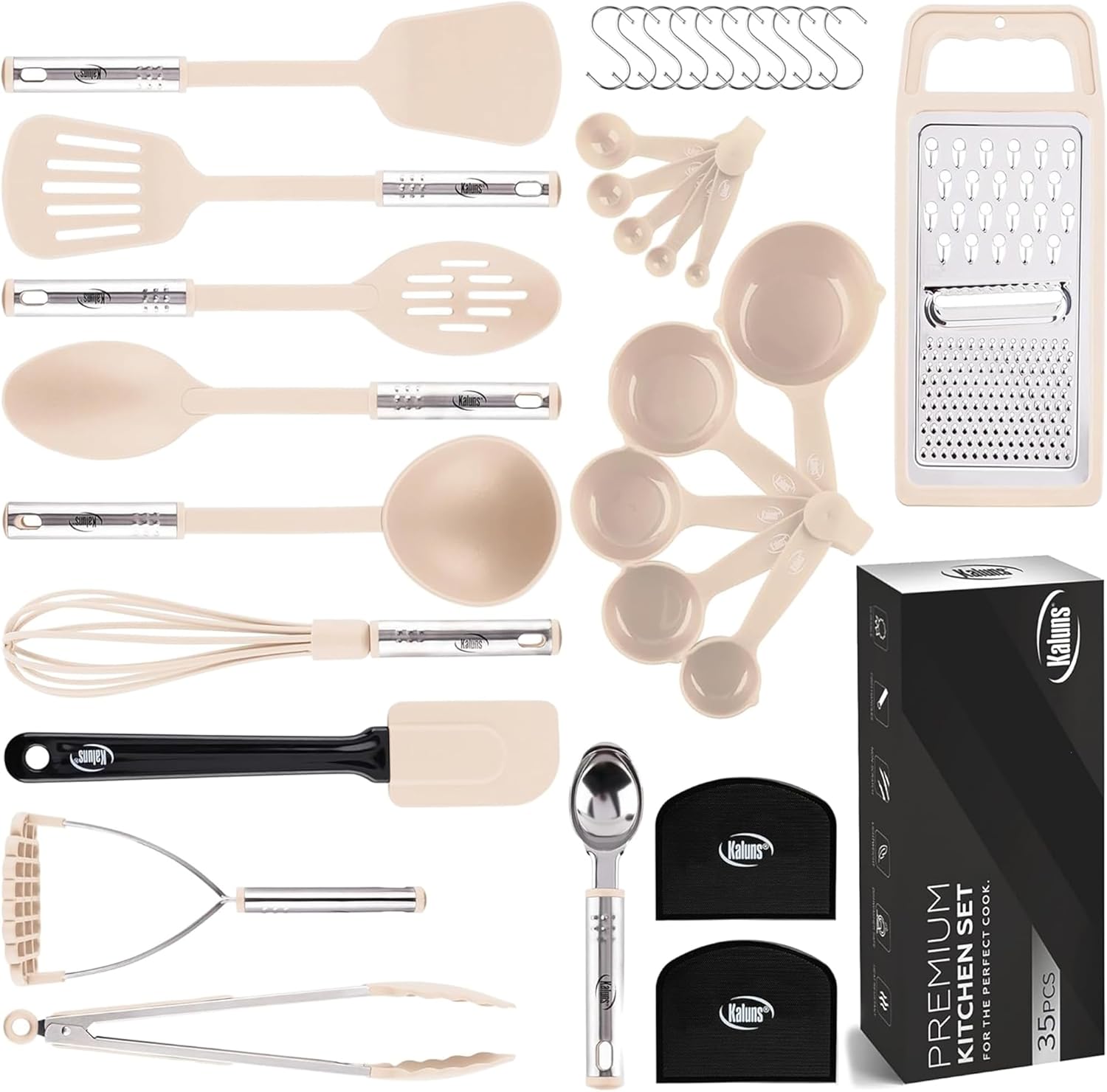 Amazon.com: Kitchen Utensils Set 35 PCS Cooking Utensils Set, Nonstick ...