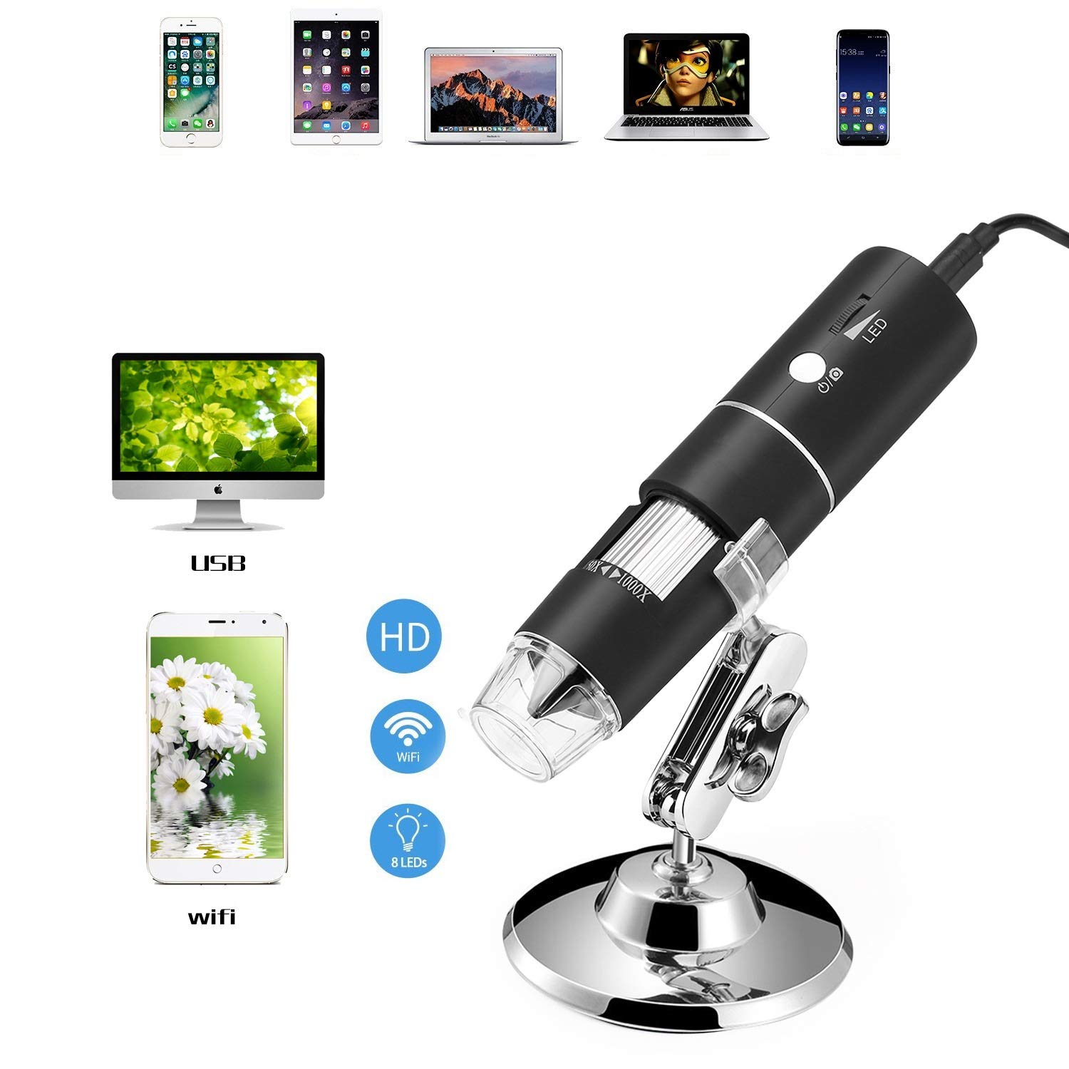 Buy QPLNTCQ Bore HD 2 Million Micro WiFi Micro Electron Micro Digital ...