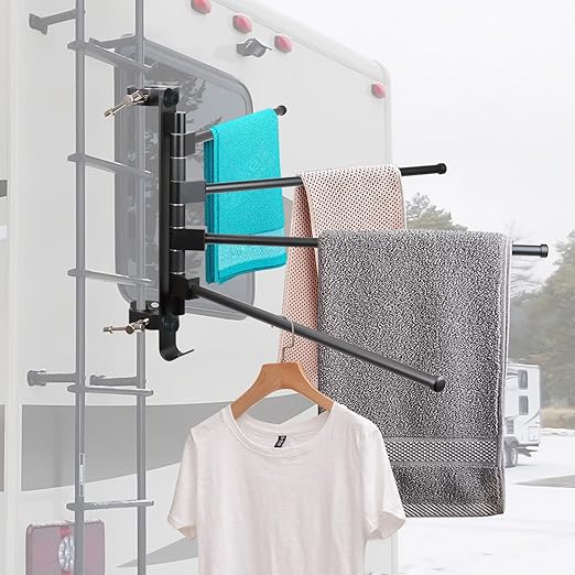 Amazon.com: Fistihon RV Clothes Drying Rack, Four 15.3" Long Rack Arms ...