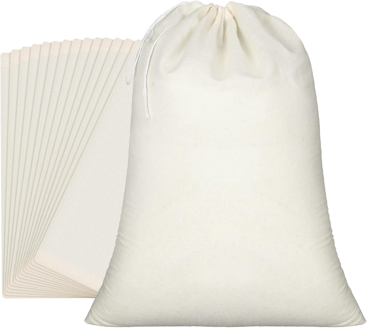 Amazon.com: Pangda 15 Pcs Muslin Bags 12 x 16 Inch Cloth Bags Bulk with ...