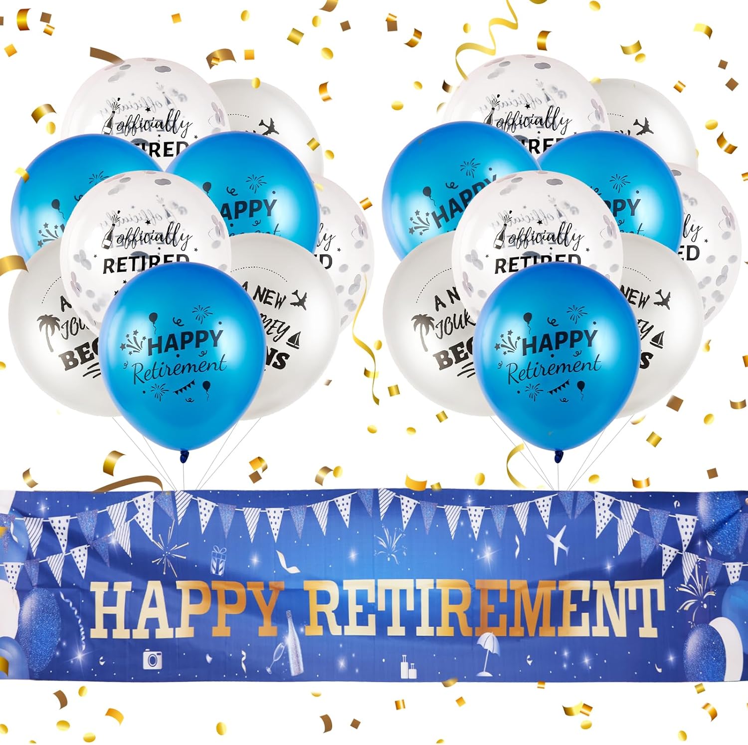 Amazon.com: 19 PCS Happy Retirement Balloons and Banner Happy ...