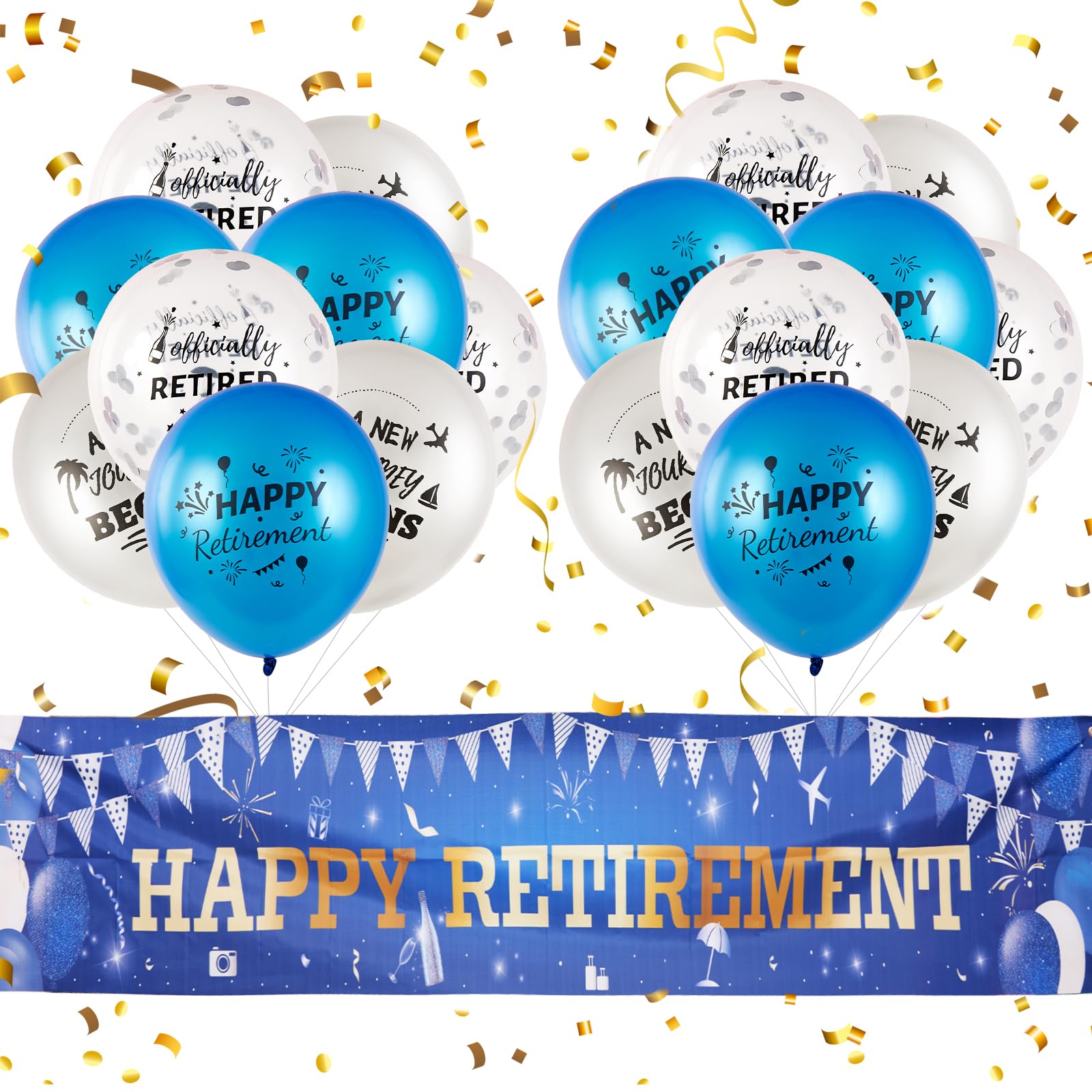 Amazon.com: 19 PCS Happy Retirement Balloons and Banner Happy ...