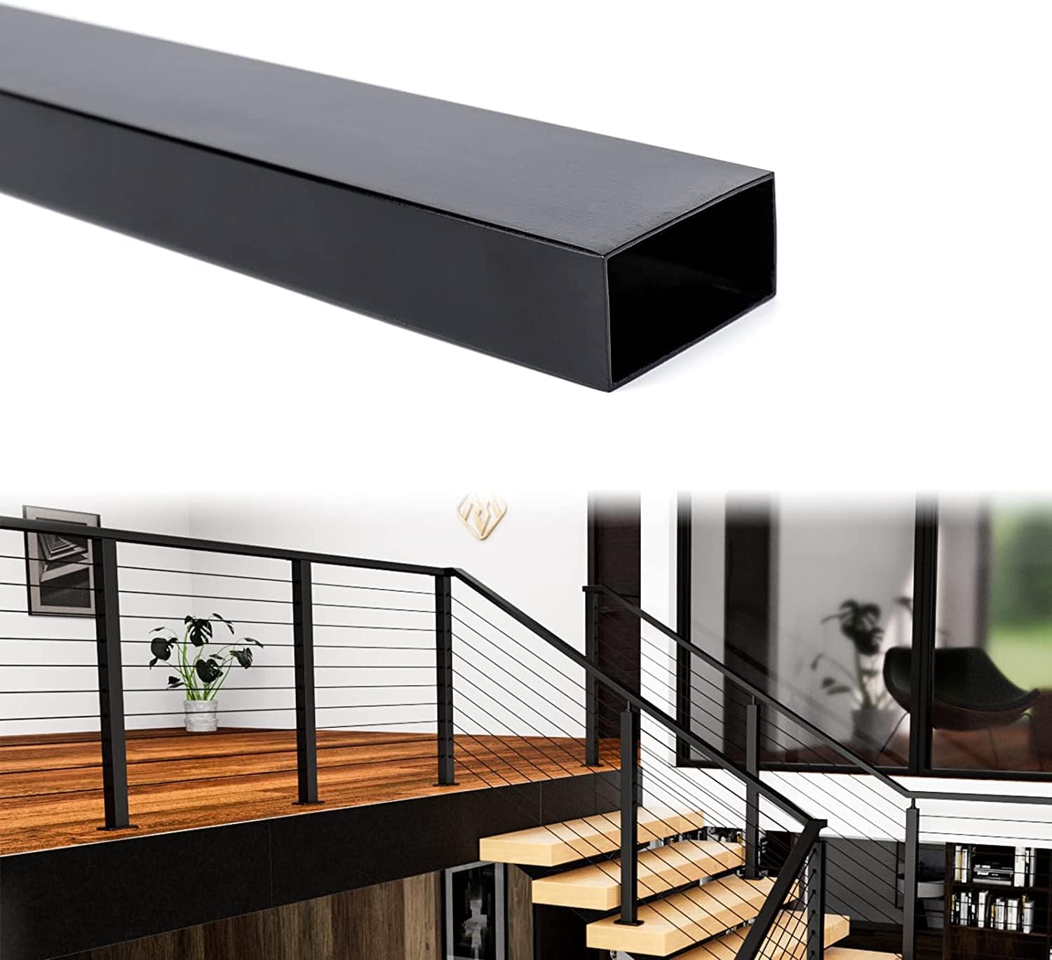 Muzata HT10 Stainless Steel Flat Handrail Bundle with Muzata PF01 Side ...