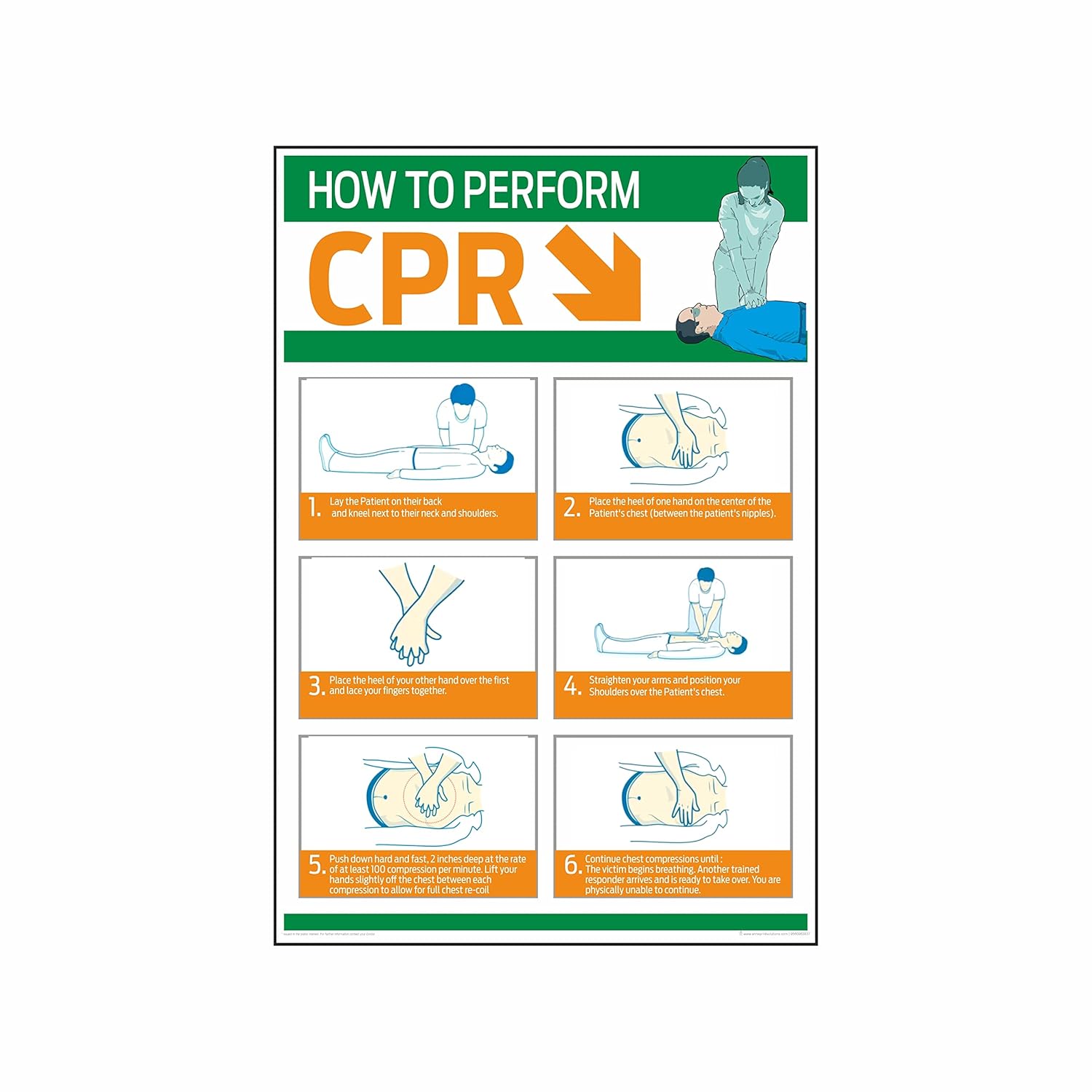 Anne Print Solutions® How To Perform CPR Poster For Hospital Poster ...