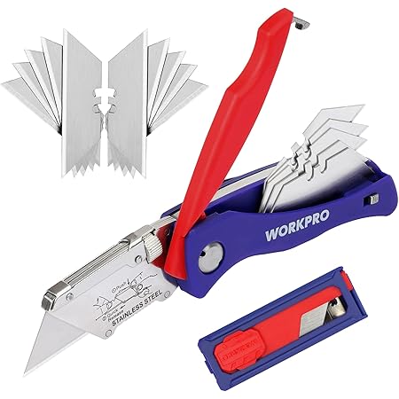 WORKPRO Cutter Professionnel Pliant avec Mécanisme de Changement Rapide ...