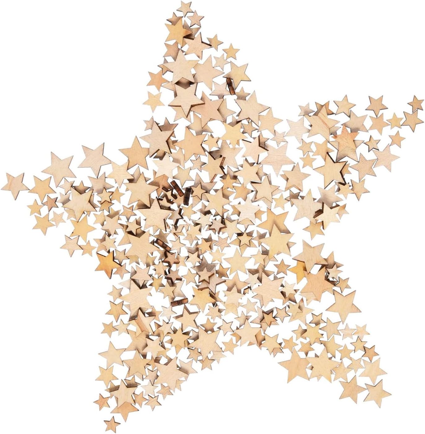 200 Pack Star Embellishment Wooden Star Table Scatter Craft Supplies ...