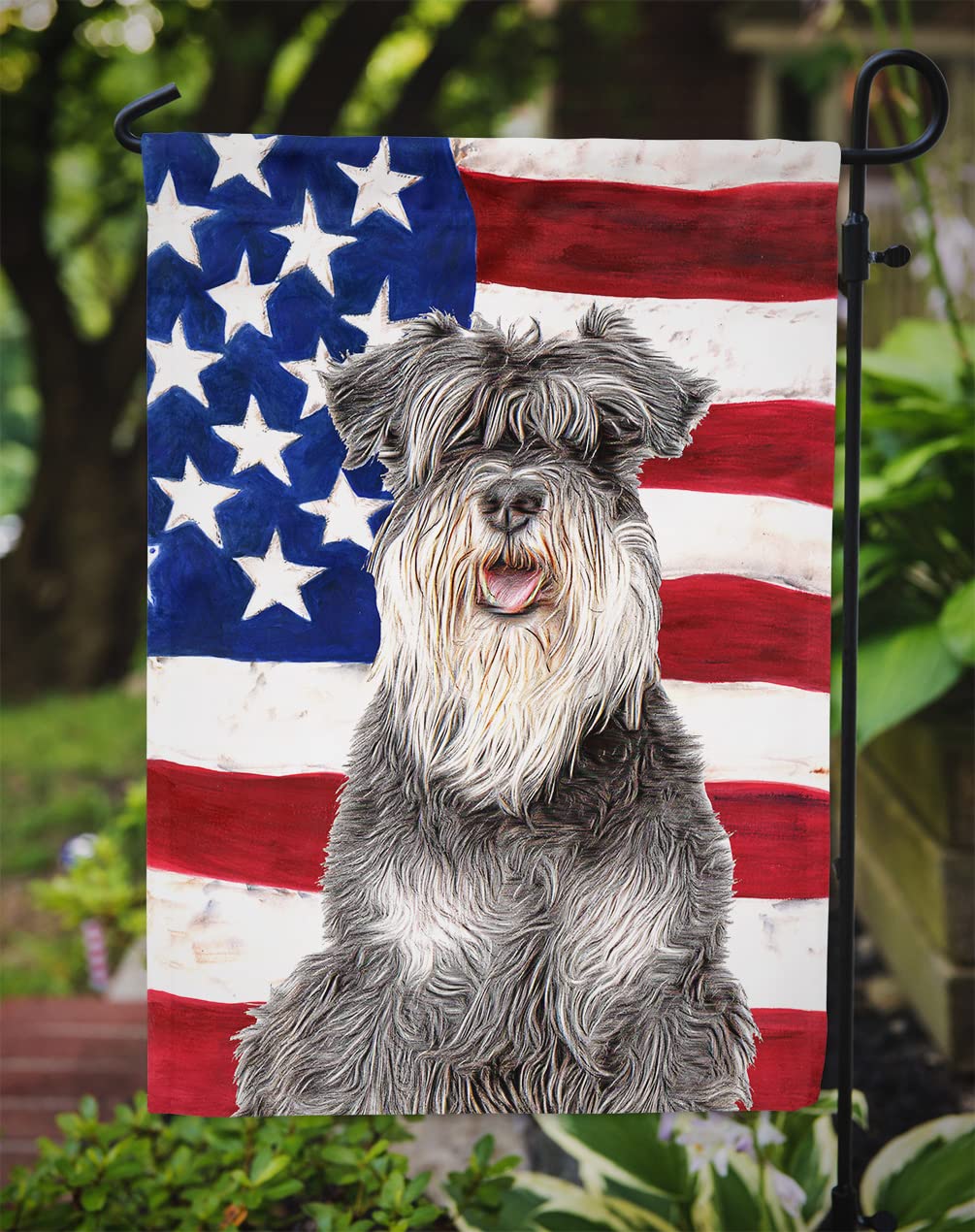 Caroline's Treasu BB2188CC Bandera Americana Y Caniche Buff Can O ...