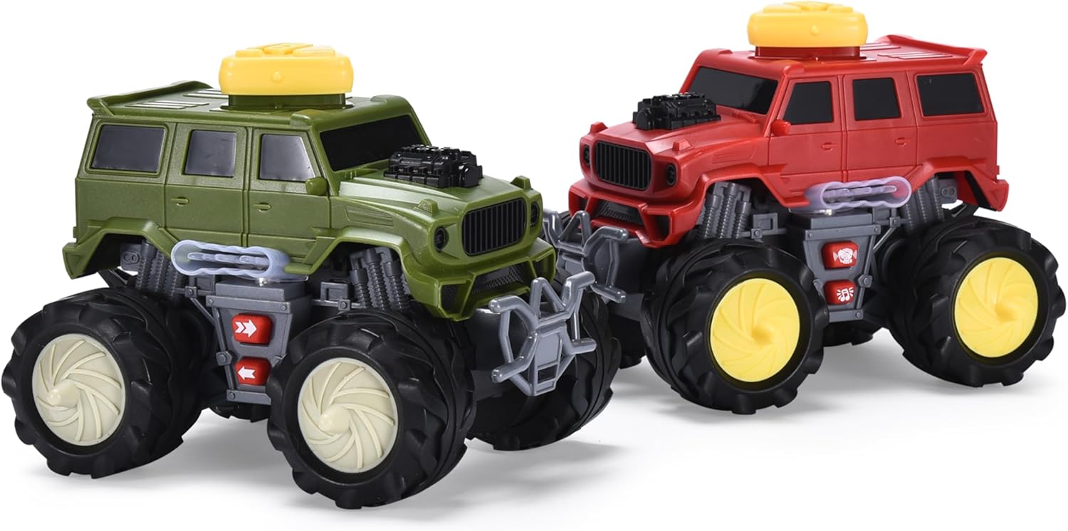 Amazon.com: Dazmers Monster Trucks for Kids - Set of 2 - Large ...