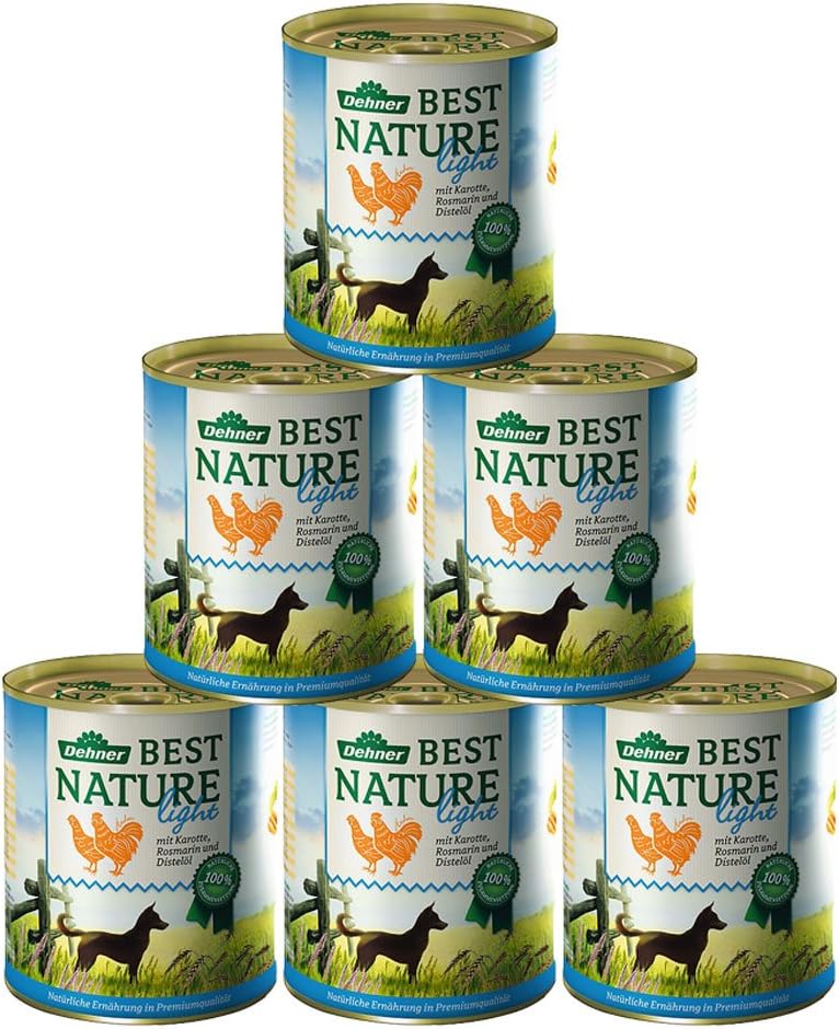 Dehner Best Nature Hundefutter Light, Huhn und Karotte mit Distelöl, 6 ...