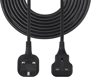 1M 1 Gang Extension Lead, Short 3.28Ft Electric Cable, Tough and ...