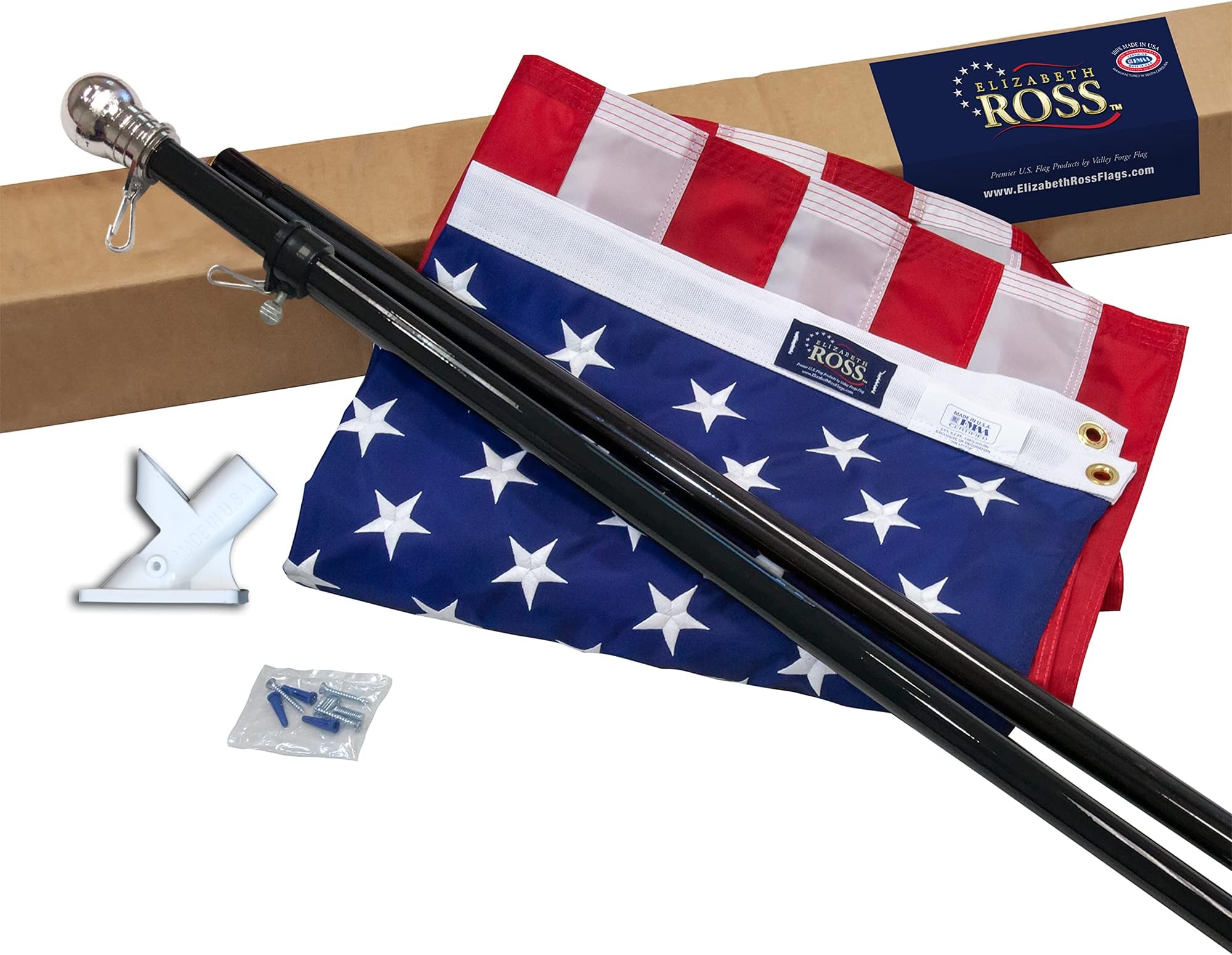 Amazon.com : Elizabeth Ross ERFK-AL American Flag Kit 6 ft. Aluminum ...
