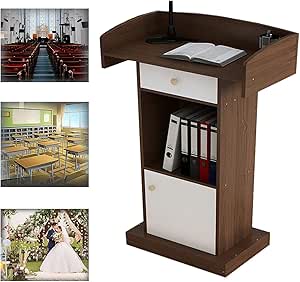 Amazon.co.jp: Podium Moderator Podium Solid Wood Presentation Board ...