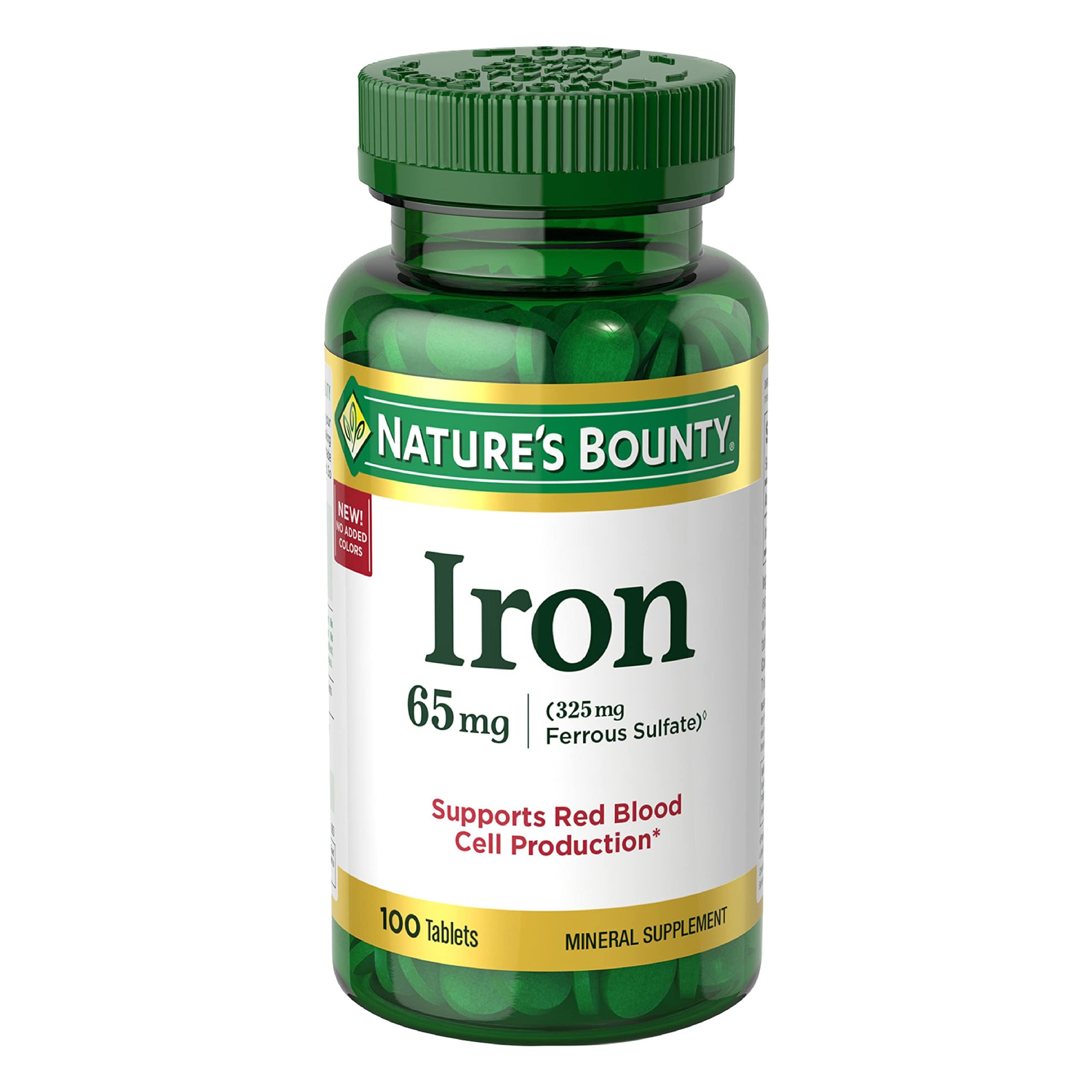 Nature's Bounty Iron 65 Mg.(325 mg Ferrous Sulfate), 100 Tablets: Buy ...