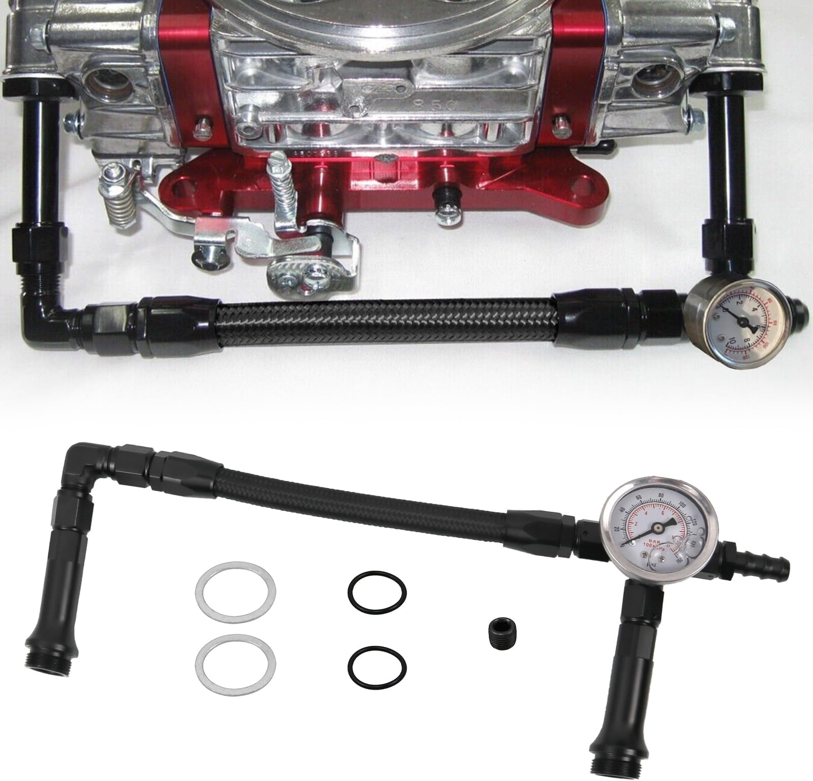 Amazon.com: Braided AN6 Dual Feed Carb Fuel Line Double Pump for Holley ...