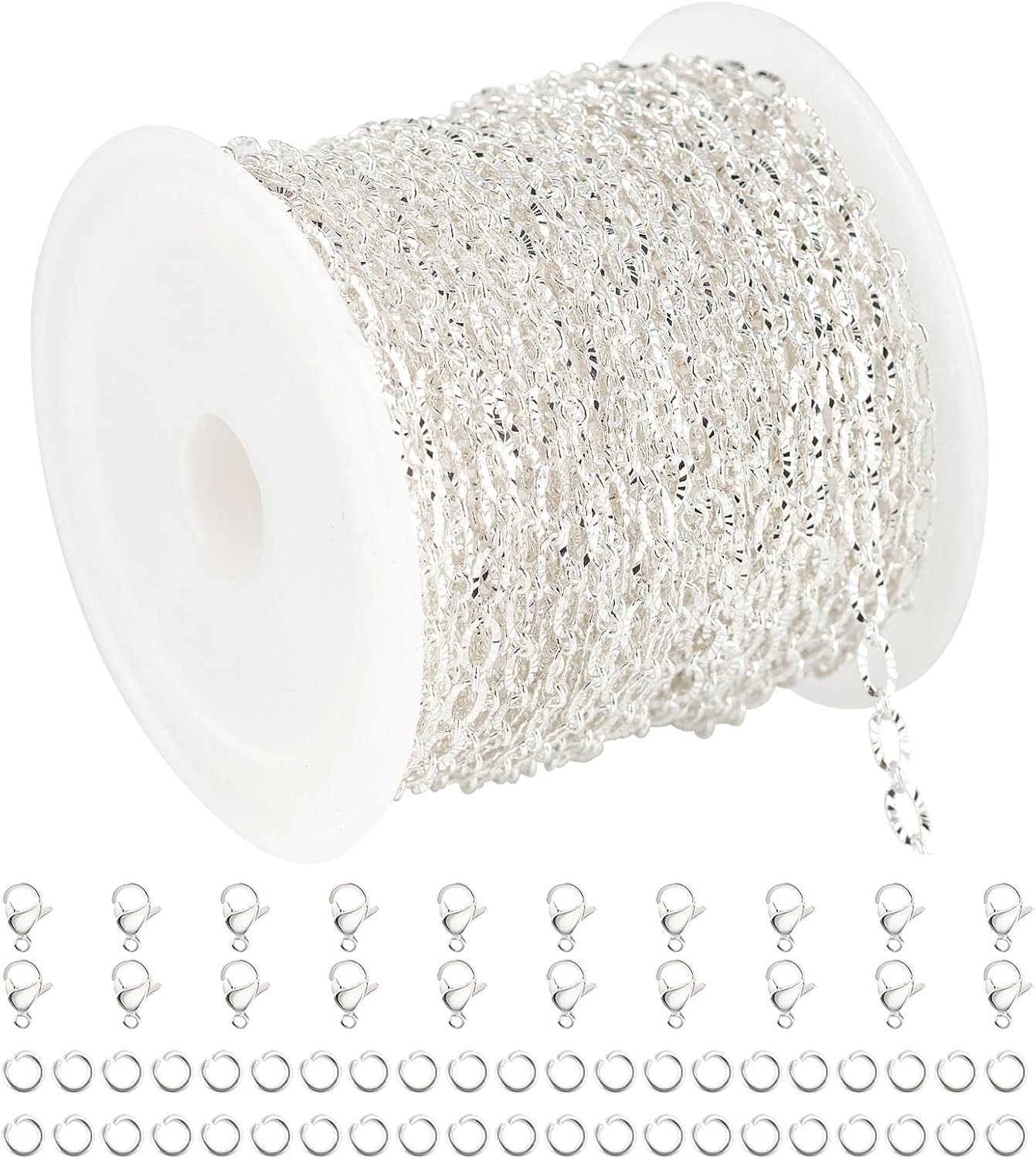 Amazon.com: UMAOKANG 32.8 Feet Silver Jewelry Chain for Jewelry Making ...