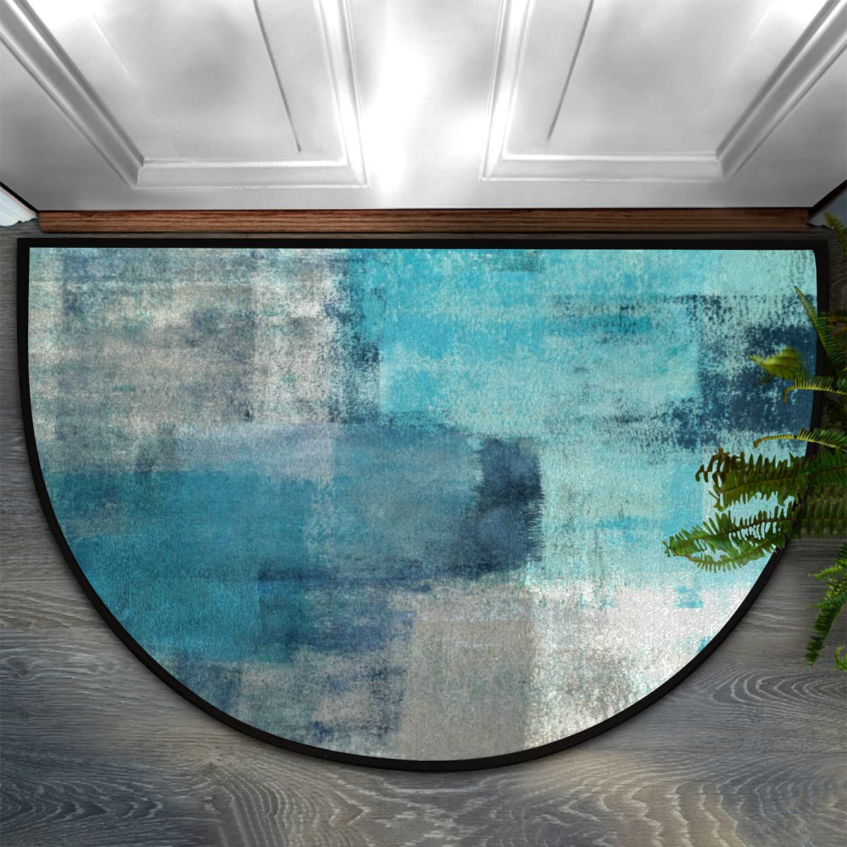Amazon.com: FZDXZJJ Modern Teal Turquoise Half Round Door Mat,Art ...