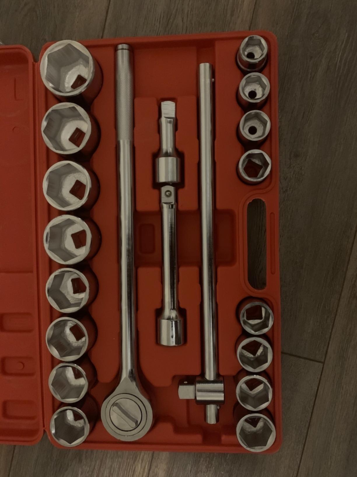 Hilka 04102102 21-Piece Drive Socket Set Metric, 3/4-Inches, Large ...